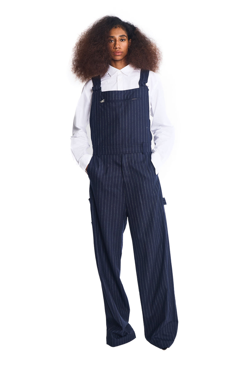 PINSTRIPED OVERALLS (W) – Romeo Hunte